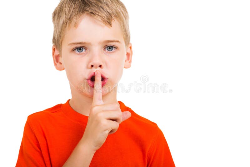 Little boy silence gesture stock image. Image of beautiful - 40216439