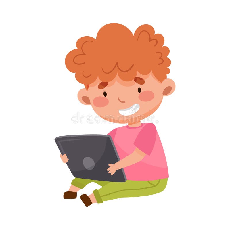 Child Playing Digital Tablet Stock Illustrations – 464 Child Playing ...