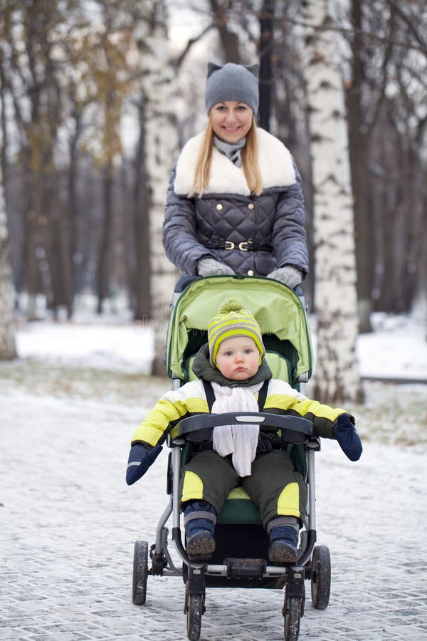 Little Boy Sitting in Stroller Stock Image - Image of emotion ...