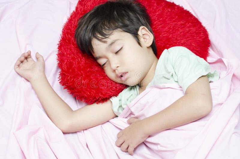 Little Boy Sleeping at Night Stock Image - Image of healthy, bright ...