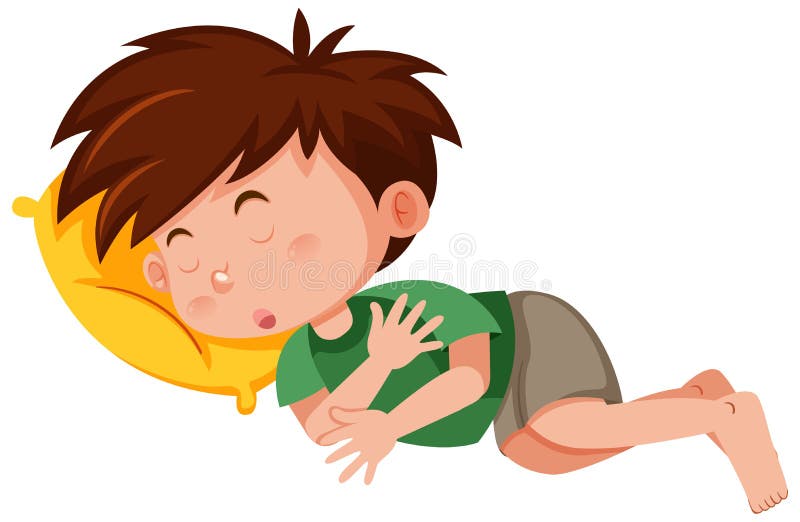 Little Boy Sleeping on a Pillow Stock Vector - Illustration of cute ...