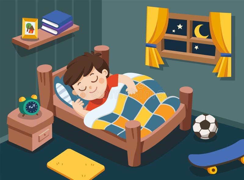 A Little Boy Sleeping on Tonight Dreams. Stock Vector - Illustration of ...
