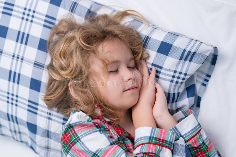 Little Boy Sleeps. Kid Sleeps on Bed, Napping. Cute Child Sleeping ...