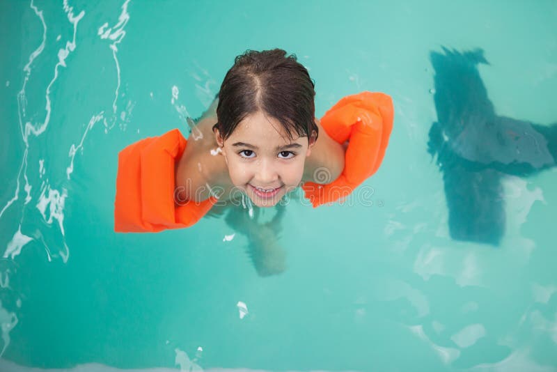 Little Boy Smiling in the Pool Stock Photo - Image of indoors, leisure ...