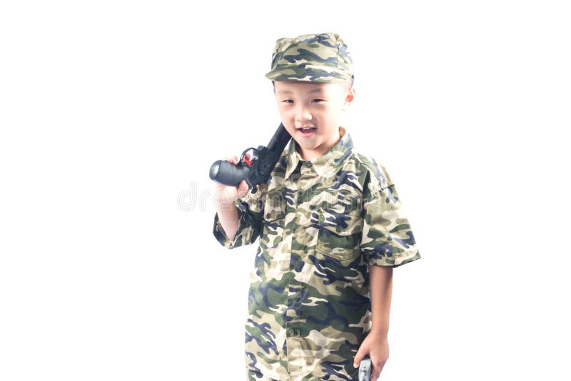 Little Boy with Soldier Suit Stock Photo - Image of portrait, happiness ...