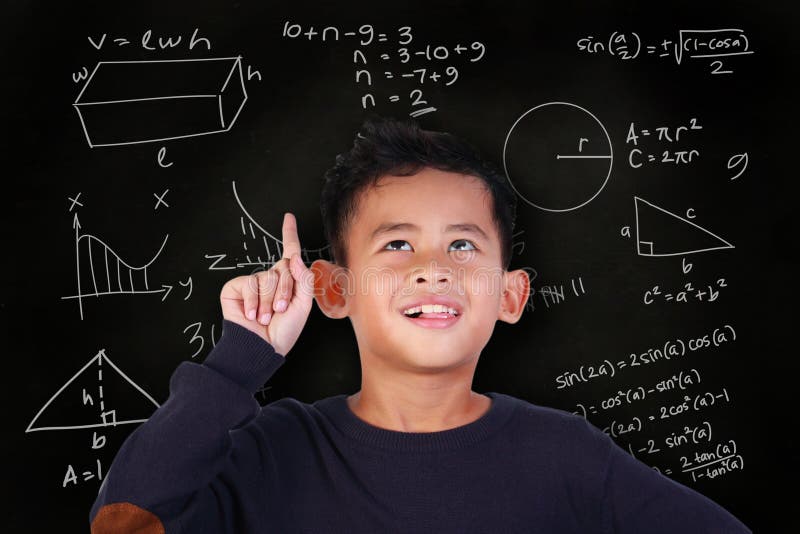 Little Boy Solved Math Problem Stock Photo - Image of happy, gesture ...