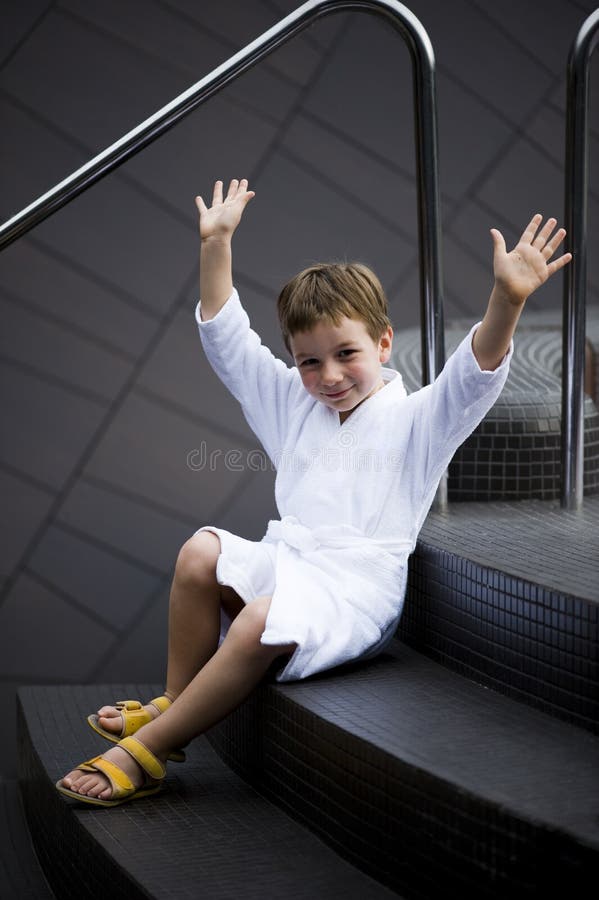 Little Boy at Spa stock photo. Image of school, little - 15170956