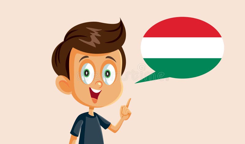 Little Boy Speaking Hungarian Language Vector Cartoon Character Stock ...