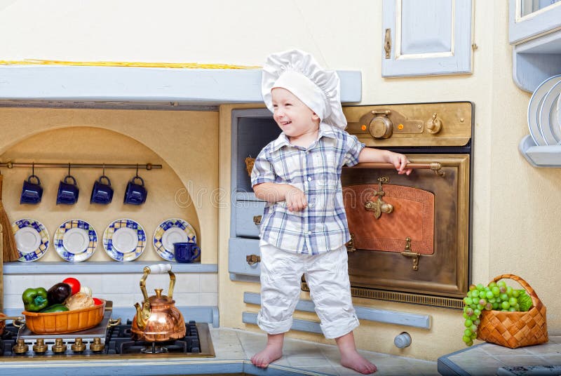Little Boy Stand on a Kitchen Table Stock Image - Image of caucasian ...