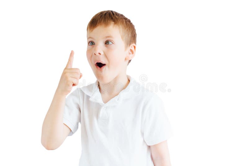 Little Boy Stand on White Background Stock Photo - Image of emotion ...