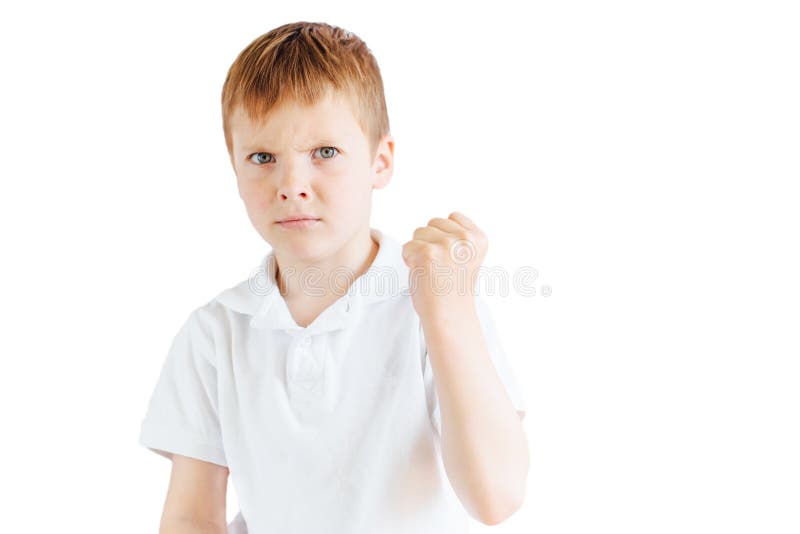 Little Boy Stand on White Background Stock Image - Image of playful ...