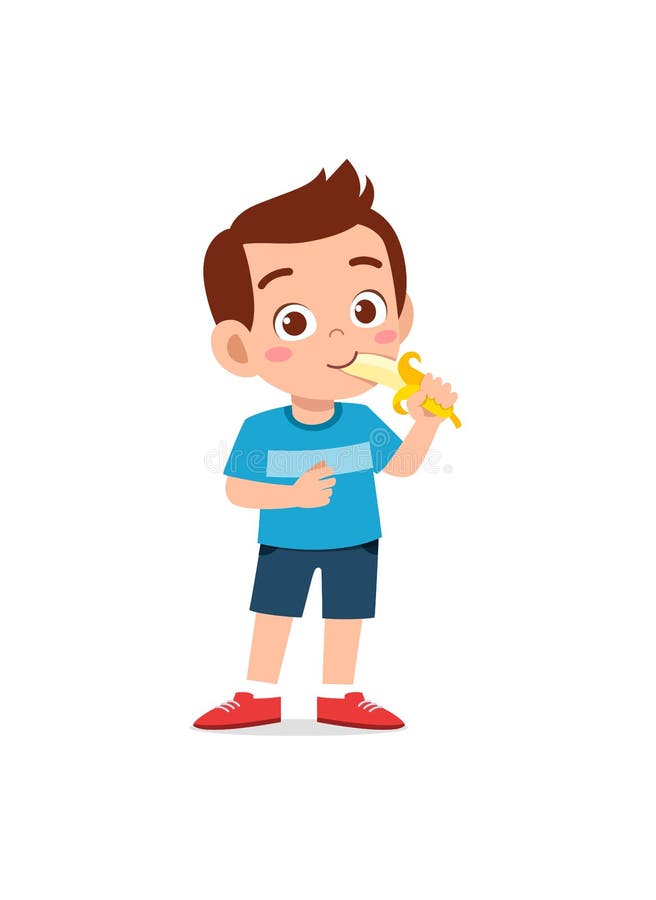 Little Boy Eating Banana Stock Illustrations – 129 Little Boy Eating ...