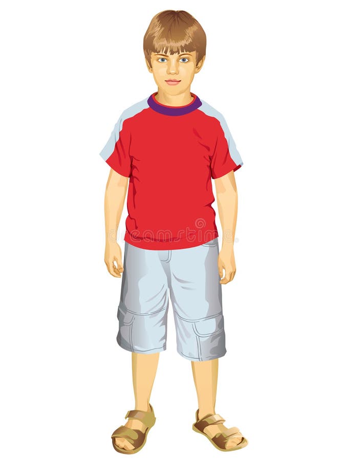 Boy standing stock vector. Illustration of face, happy - 22695158