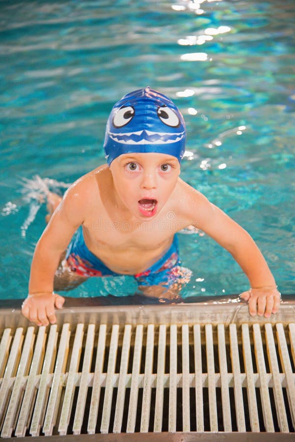 Little Boy in the Swimming Pool Stock Image - Image of swimming ...