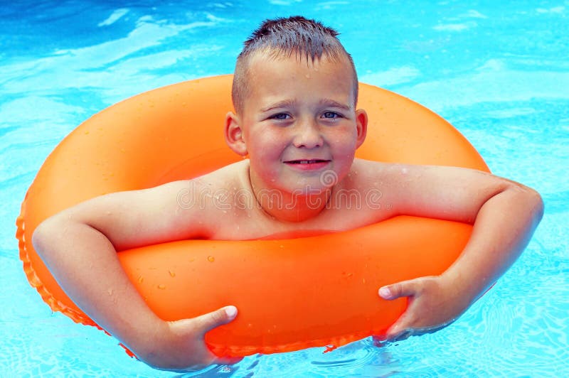 Little Boy in the Swimming Pool Stock Image - Image of child, beauty ...
