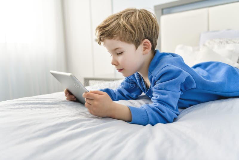 Little Boy with Tablet Pad Early Learning Stock Photo - Image of person ...