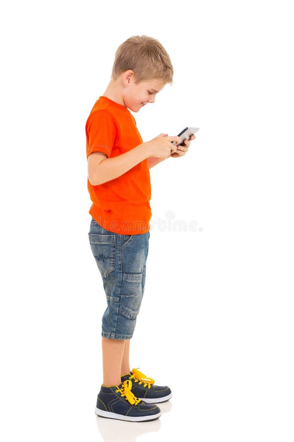 Boy holding ipad stock image. Image of child, stand, view - 28973921