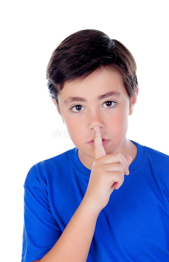 Cute Little Boy Gesturing Silence Stock Photos - Free & Royalty-Free ...