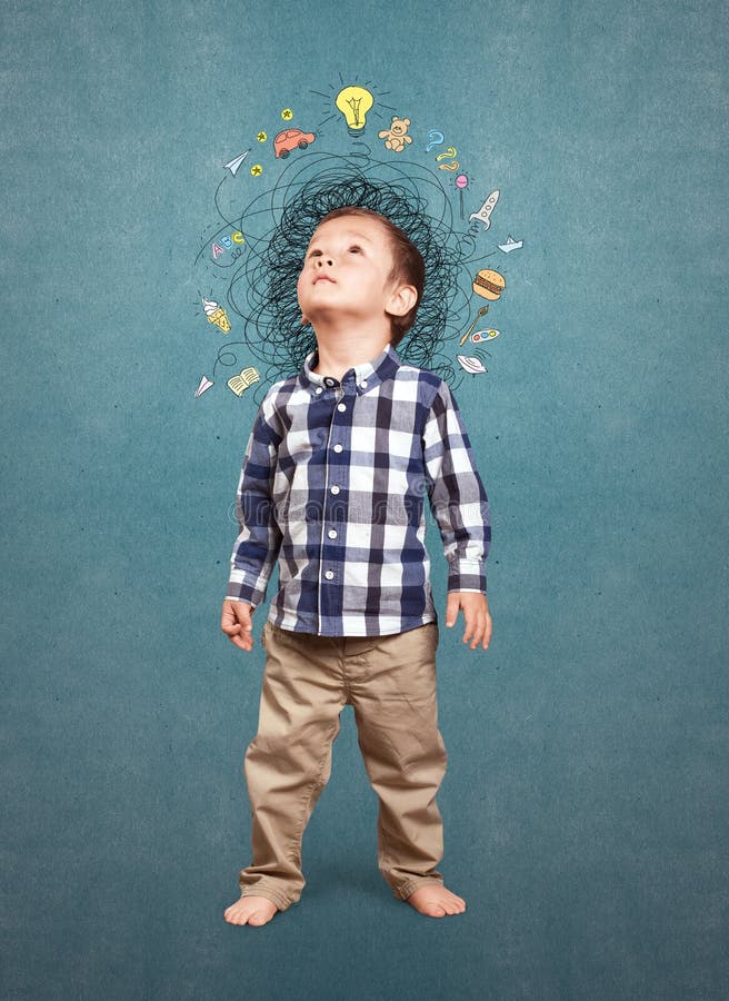 Little boy thinking stock image. Image of idea, concept - 76226857