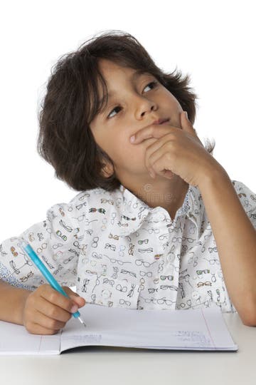 4,405 Little Boy White Background Thinking Stock Photos - Free ...