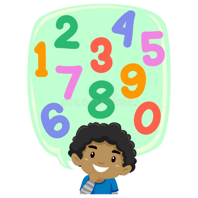 Little Boy Thinking of Number Set Stock Vector - Illustration of clip ...