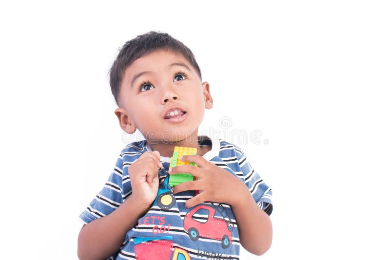Little boy thinking stock image. Image of people, thinking - 68201351