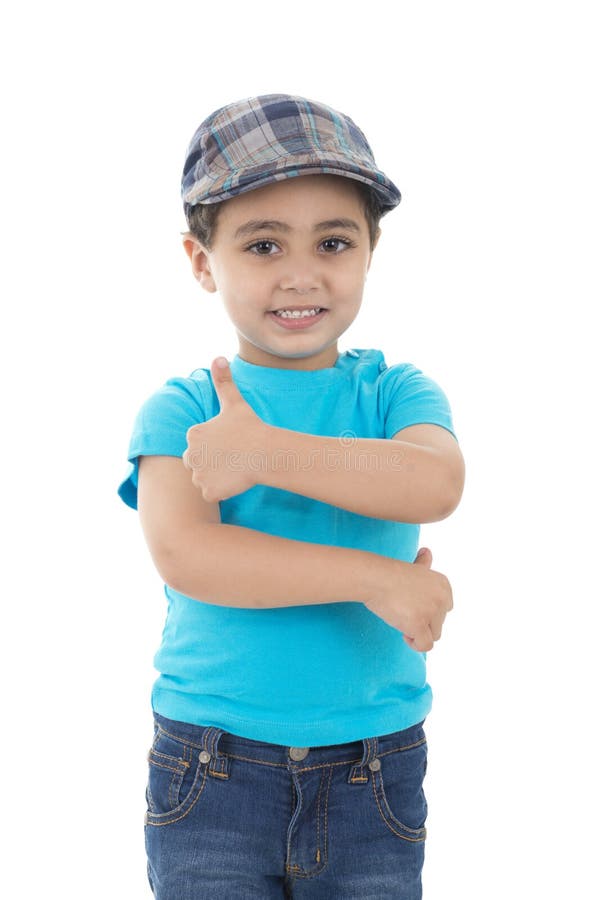 Hands Up Happy Boy stock image. Image of cheerful, child - 43231471
