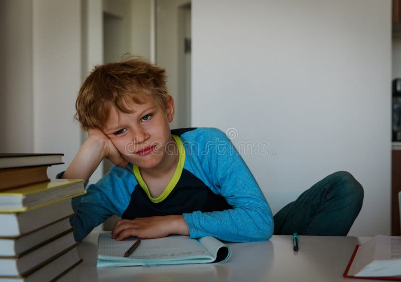 Homework Overload Boring Schoolwork Student Girl Stock Image - Image of ...