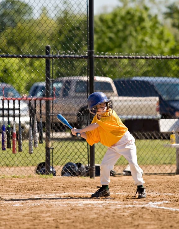 Little Boy Up to Bat stock photo. Image of batting, field - 5366024