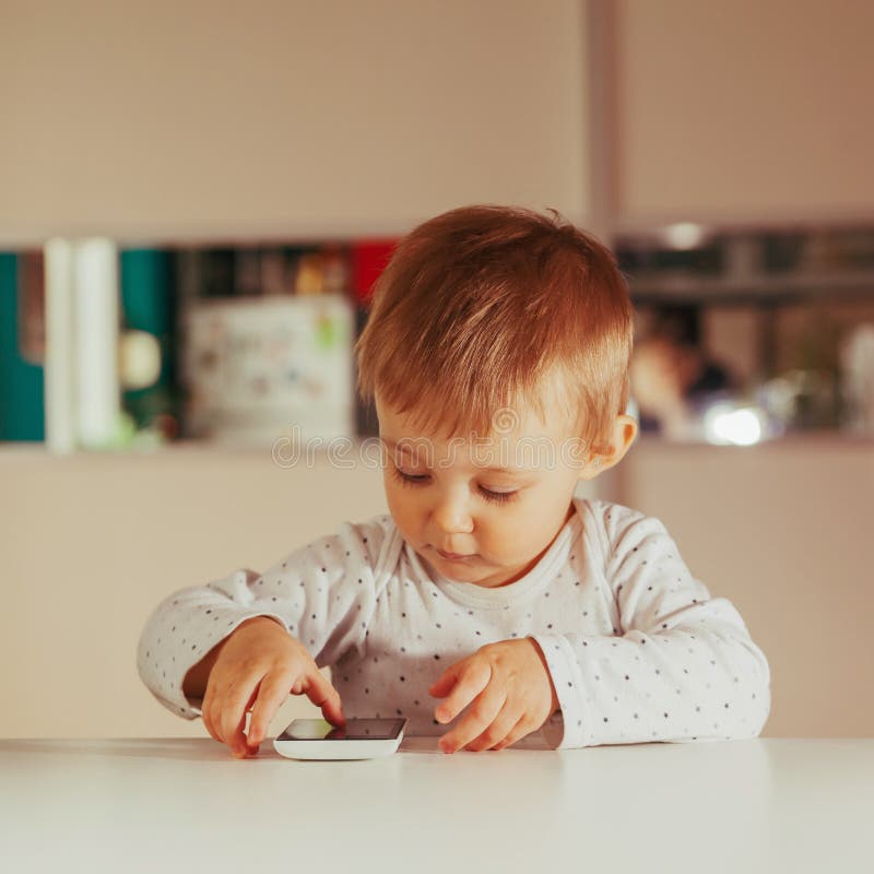 Little Boy Using Technology Stock Photo - Image of creative, toddler ...