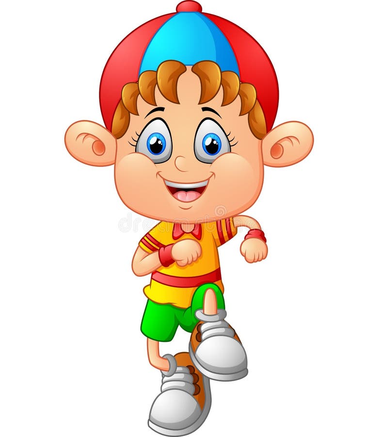 Cartoon Little Boy Walking