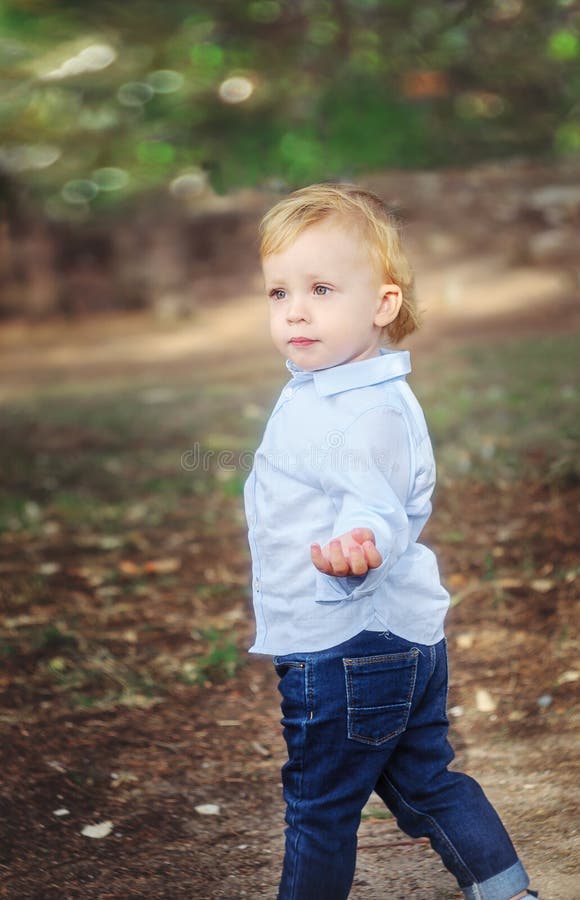 Little Boy Walking. Freedom, Independent Concept. Stock Photo - Image ...