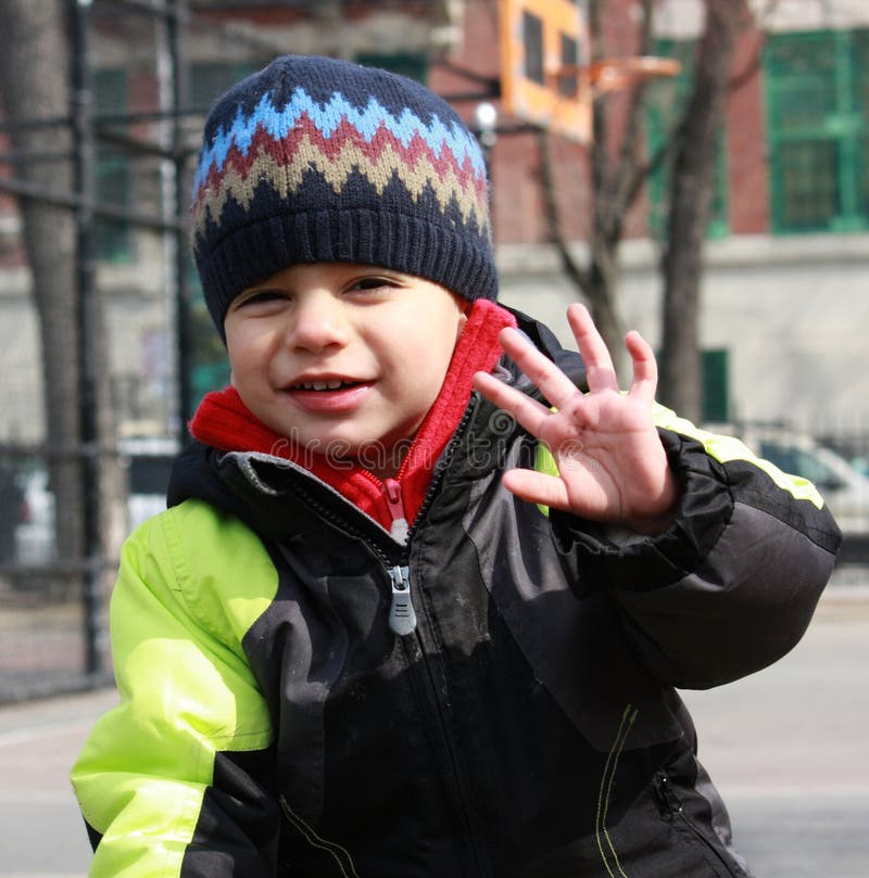 Little boy waving stock image. Image of happy, child, emotion - 8458155