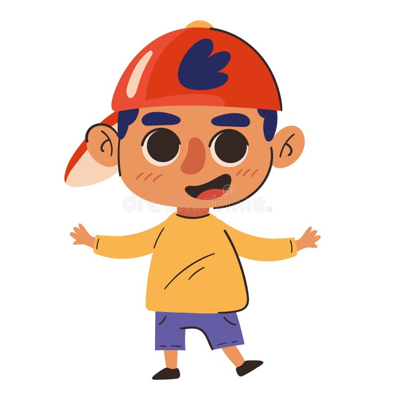 Little boy wearing cap stock vector. Illustration of children - 283977672