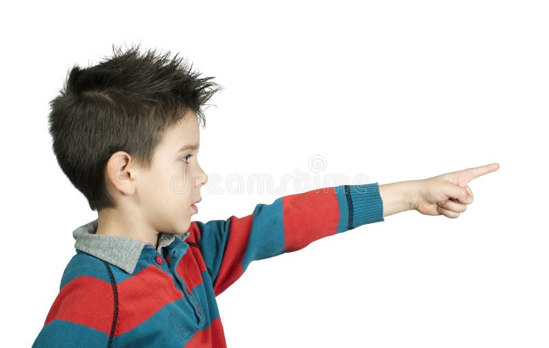 Little Boy Who Points a Finger Stock Photo - Image of face, child: 27876742