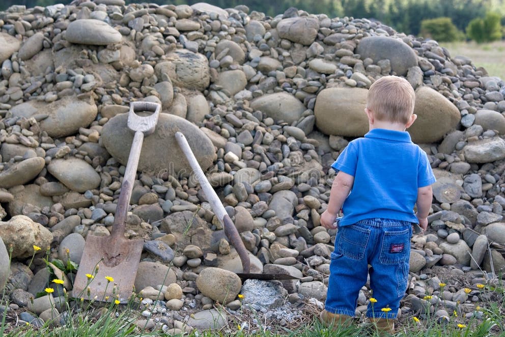 Little Boy at Work stock image. Image of anticipating - 7954365