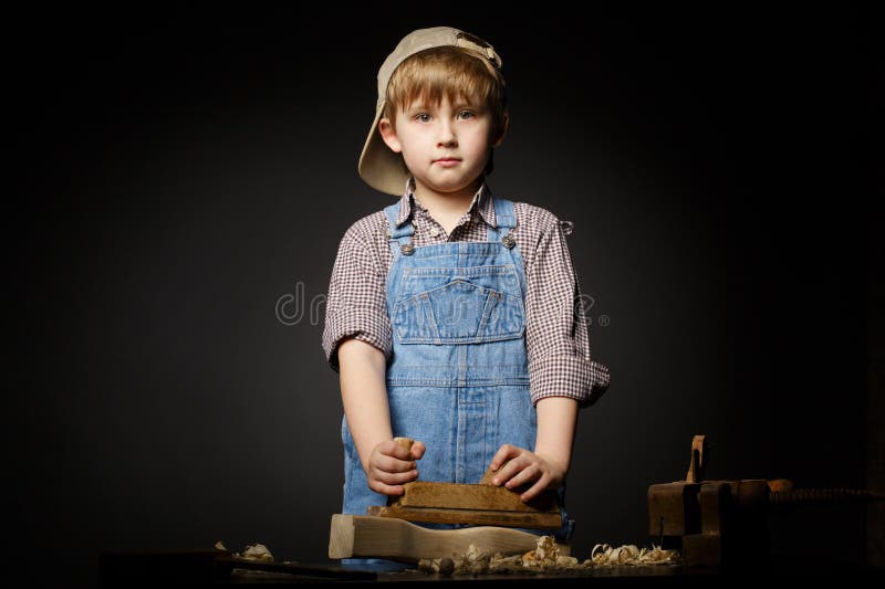 Little Boy Working with Shovel in Garden Stock Image - Image of field ...