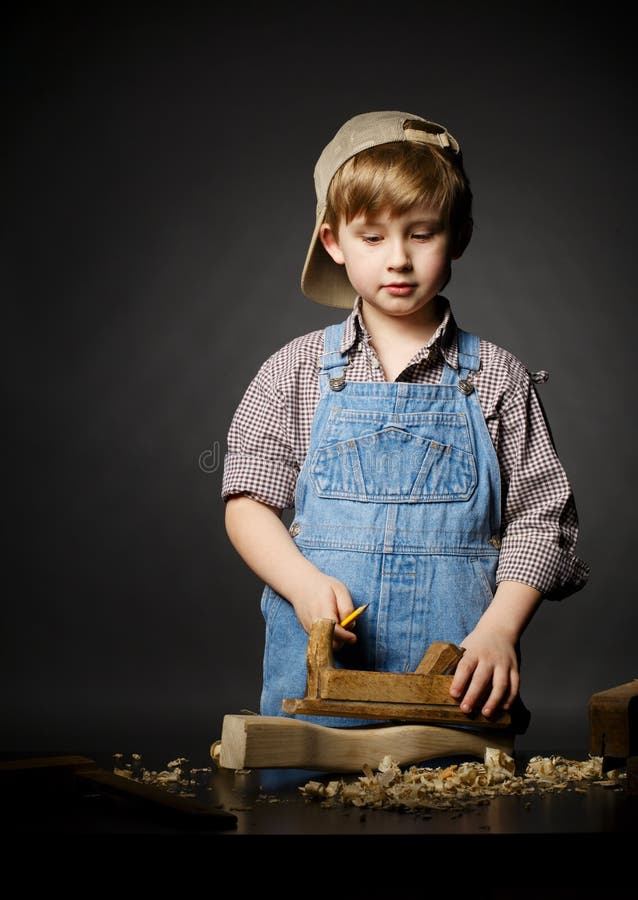 Little Boy Working with Shovel in Garden Stock Image - Image of field ...