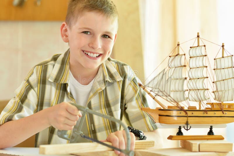 Little Boy Working with Wood Stock Image - Image of little, power: 78562169