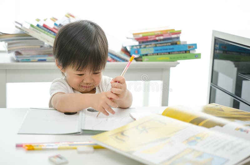 Little boy is writing stock photo. Image of objects, cute - 41795736