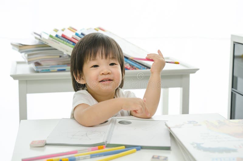 Little boy is writing stock photo. Image of beautiful - 41795960