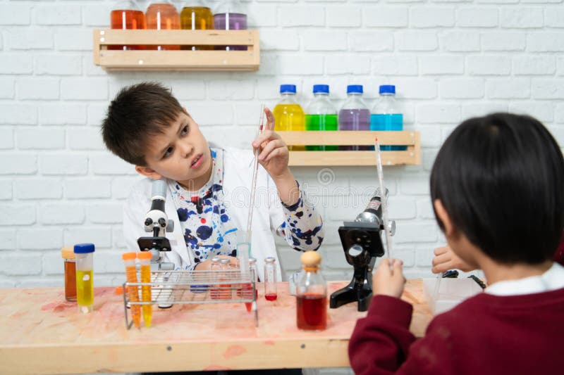 Little Boy in Science Classroom it is the Basis for the Process of ...