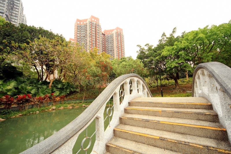 Little Bridge in Park in Hong Kong Stock Photo - Image of landscape ...
