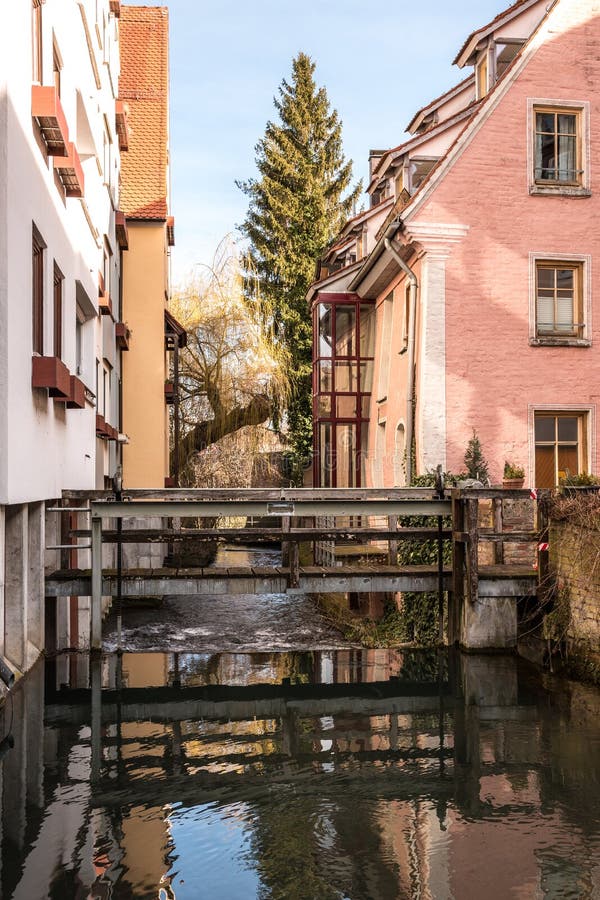 Little Bridge between Houses of the Old Section of the Town Stock Photo ...