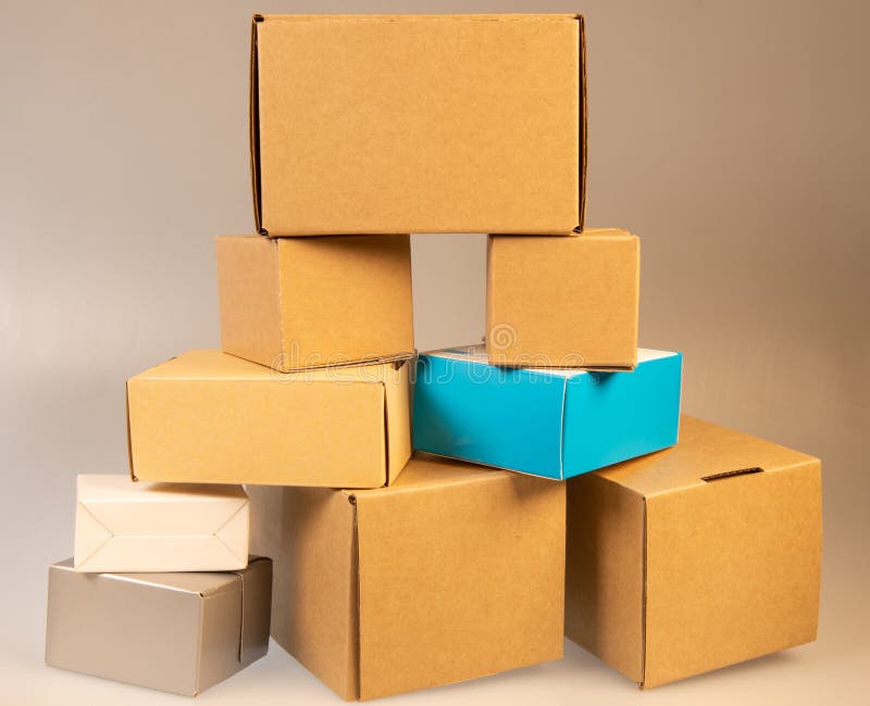 Little brown boxes stock image. Image of symbol, transportation - 272161651