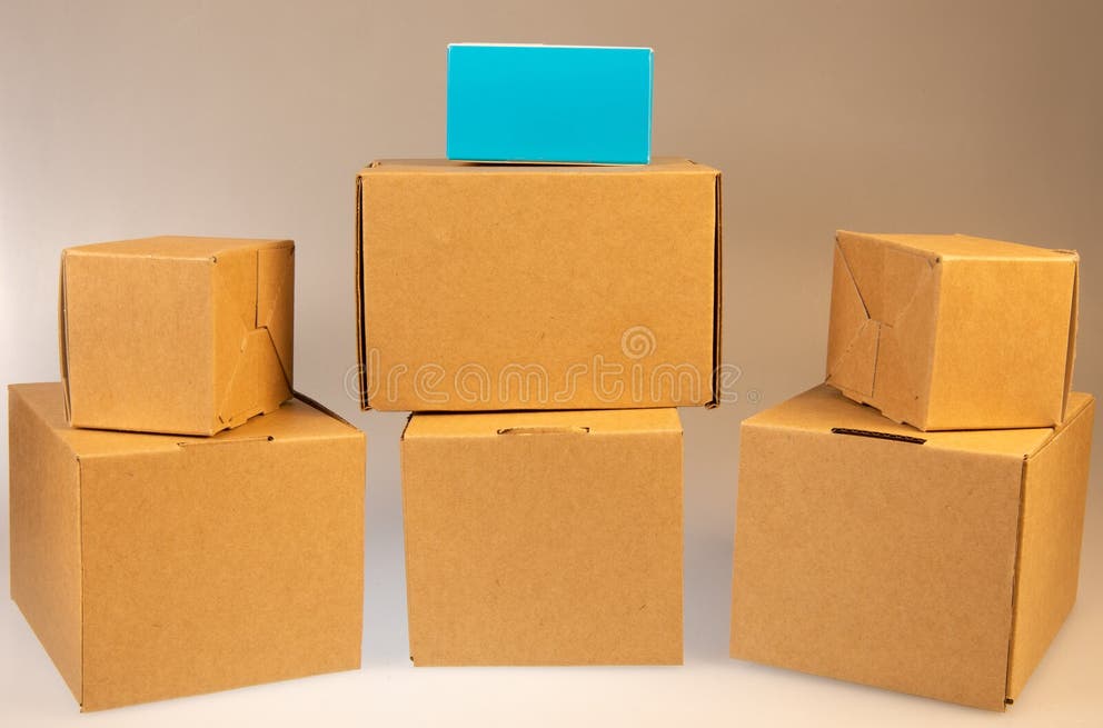 Little brown boxes stock photo. Image of square, carton - 272161764