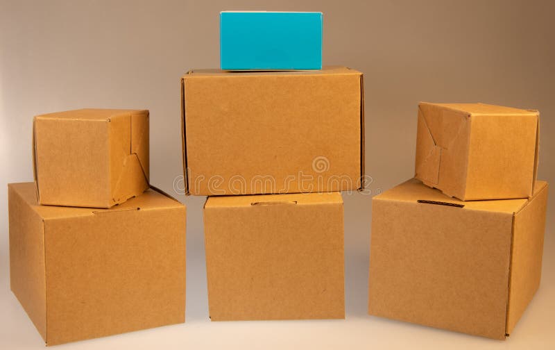 Little brown boxes stock photo. Image of crate, transportation - 272161796