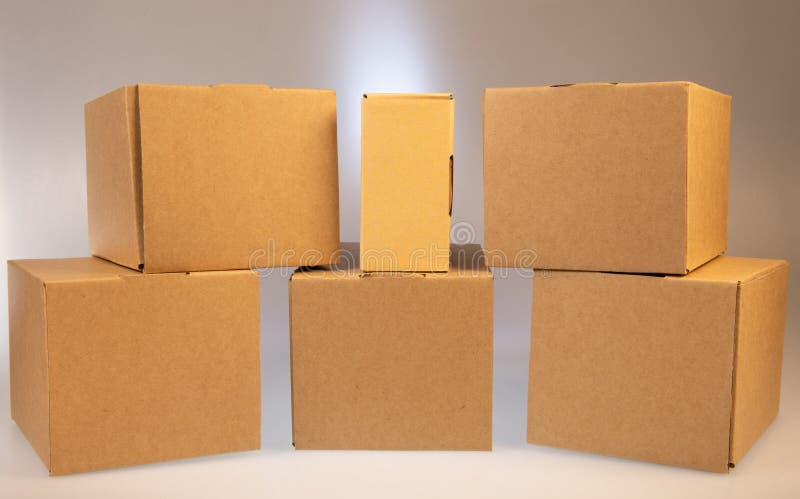 Little brown boxes stock image. Image of freight, mail - 272161935