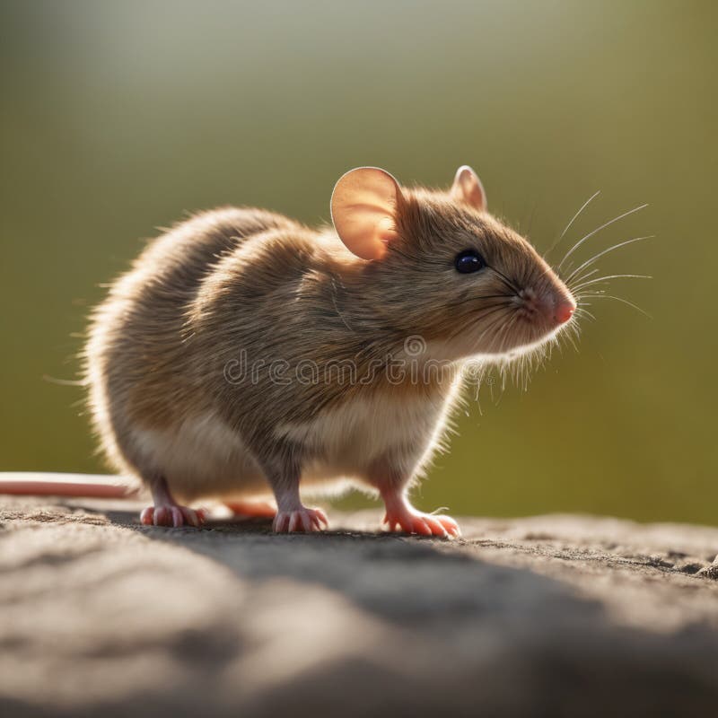 Little Brown Mouse with Big Ears Stock Illustration - Illustration of ...