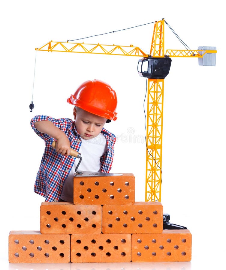 Little builder boy stock photo. Image of hard, portrait - 63542868